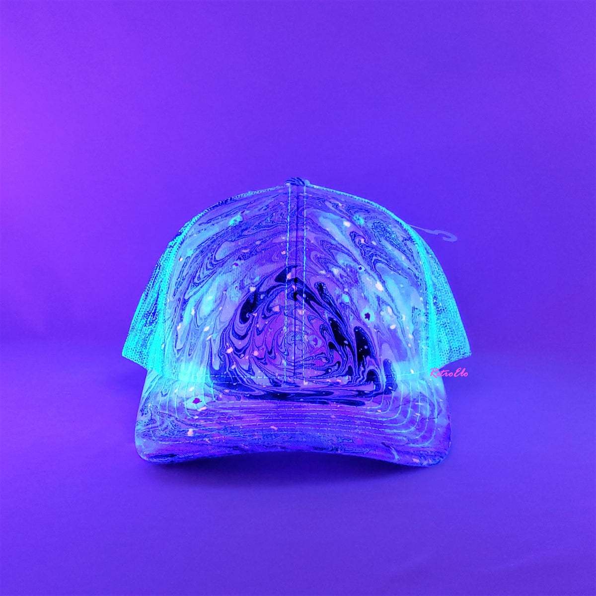 Purple Galaxy Splatter Trucker Hat-Blacklight – RetroElo